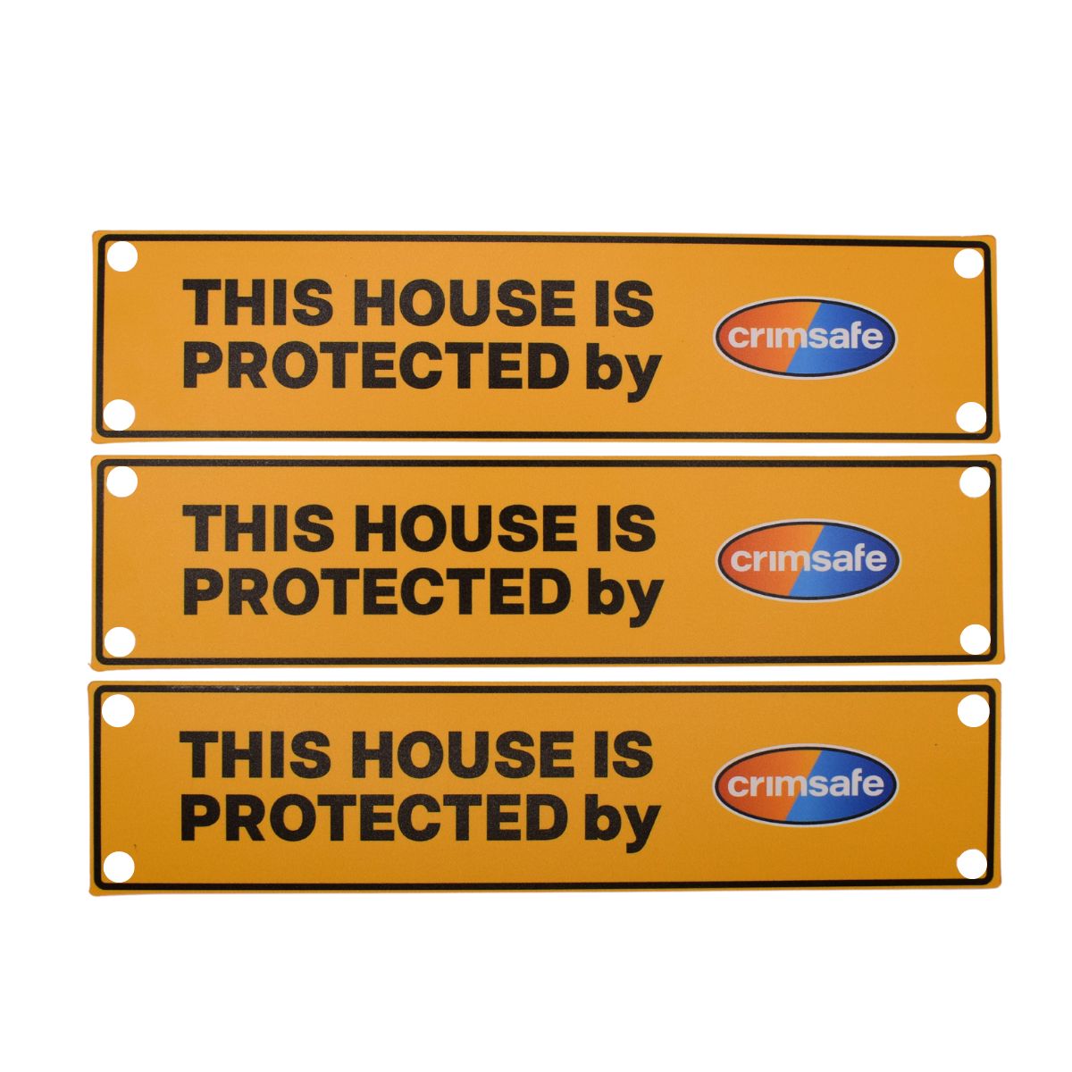House Protected by Crimsafe Sign - 245x58 - Bundle of 3
